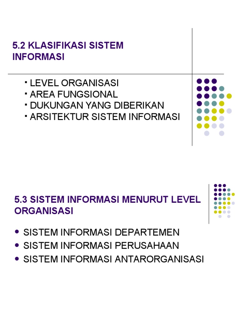 Klasifikasi Sistem Informasi | PDF