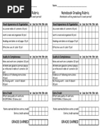 Interactive Student Notebook Grading Rubric | PDF | Business