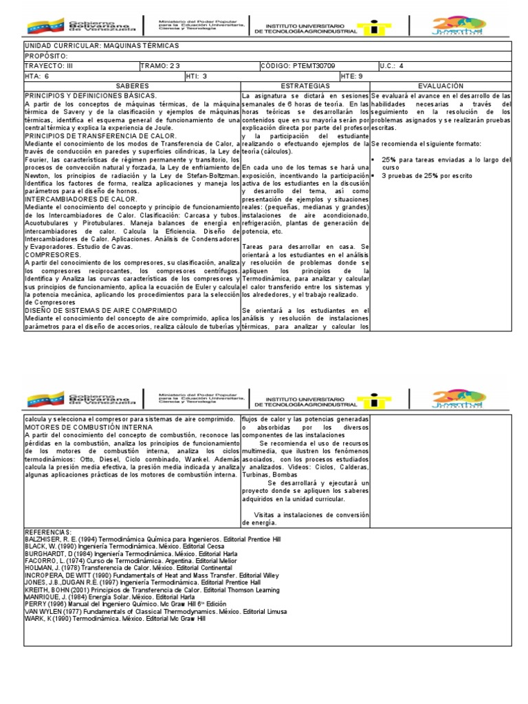 Máquinas Térmicas y Transferencia de Calor | PDF | Motor de combustión ...