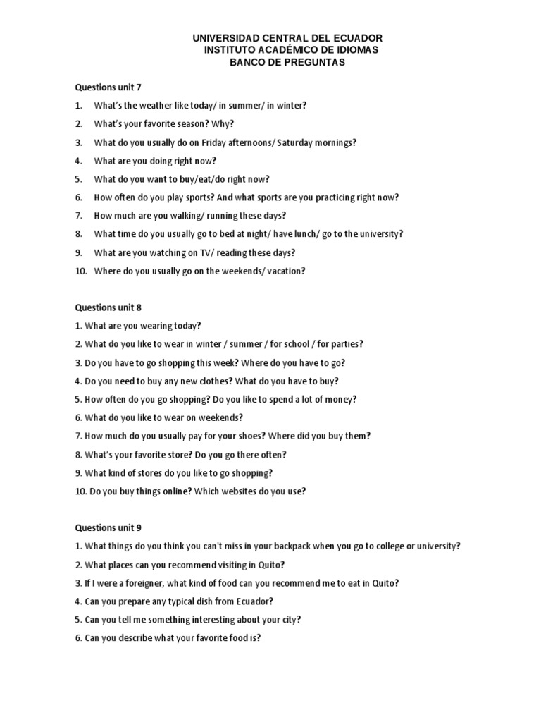 Banco de Preguntas | PDF