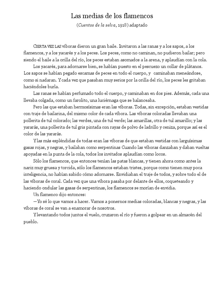 Las Medias de Los Flamencos CUENTO | PDF