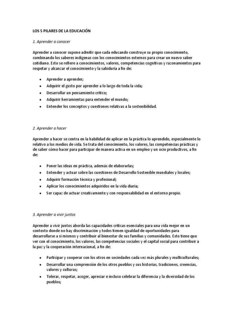 5 Pilares | PDF | Aprendizaje | Conocimiento