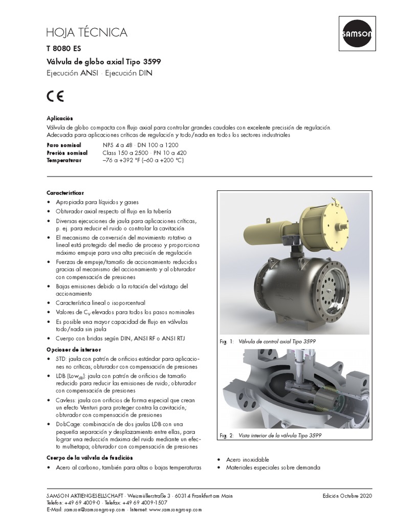 SAMSON - RINGO - Type 3599 - Technical Sheet | PDF | Ciencias fisicas ...