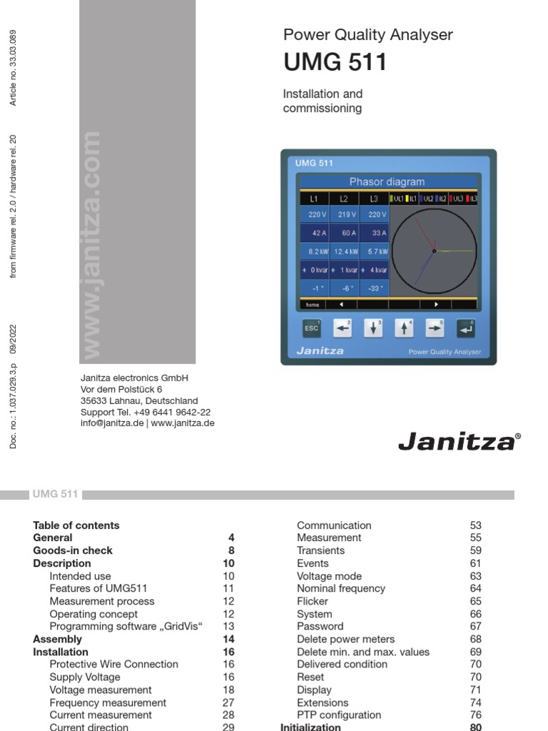 Janitza BHB Umg511 fw2 en 1 | PDF | Mains Electricity | Power (Physics)