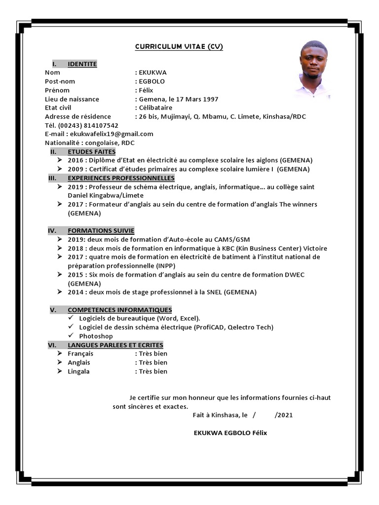 Mon CV - Copie | PDF