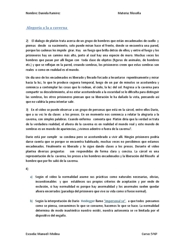 Daniela | PDF | Platón | Realidad