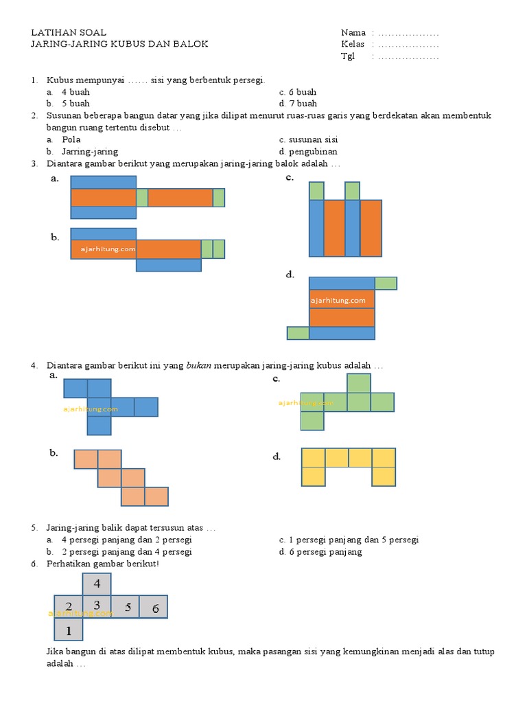 Latihan Soal Jaring Kubus Balok | PDF