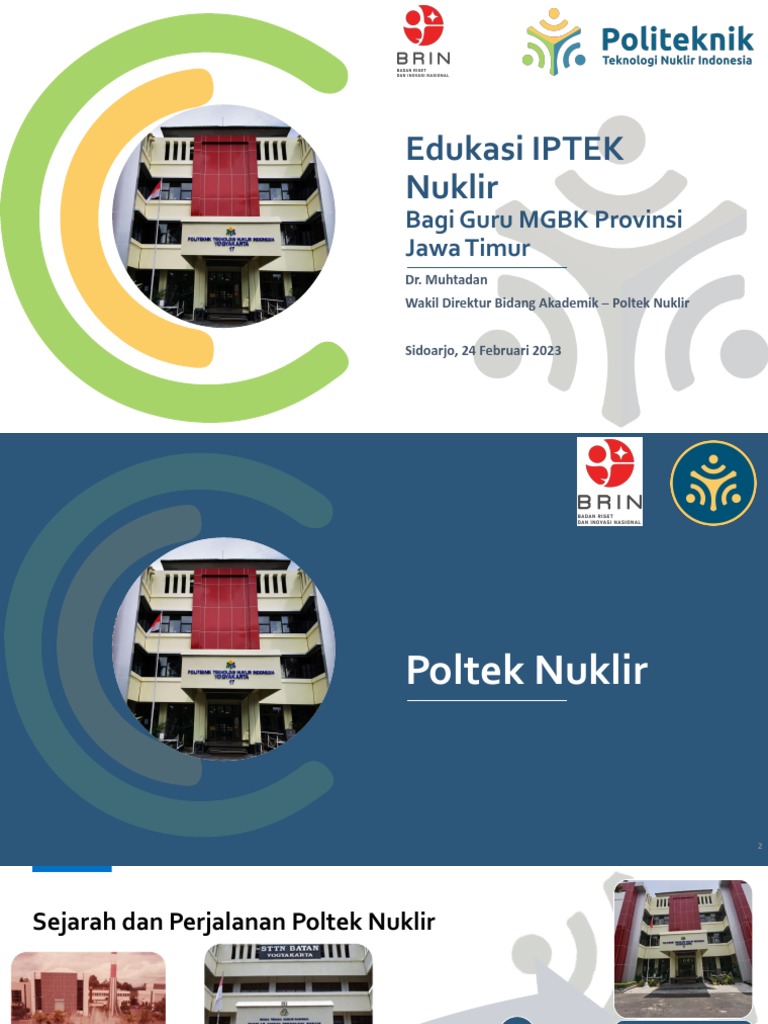 Edukasi Iptek Nuklir - Surabaya 24 Feb 2023 (Poltek Nuklir Dan PMB Tahun 2023) Final | PDF