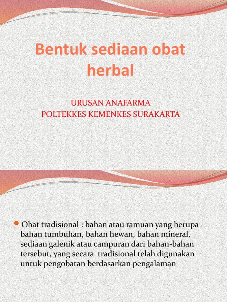 Bentuk Sediaan Herbal | PDF | Pengembangan Diri | Sains & Matematika