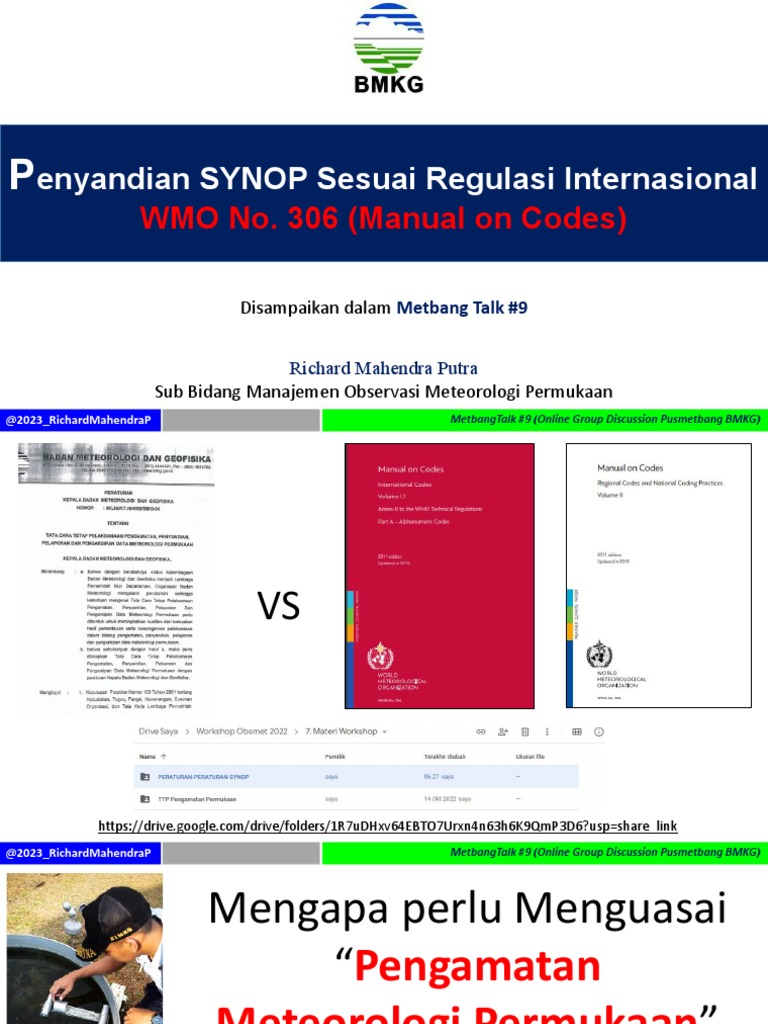 Understanding International Standards for Surface Weather Observations: A Discussion on SYNOP ...
