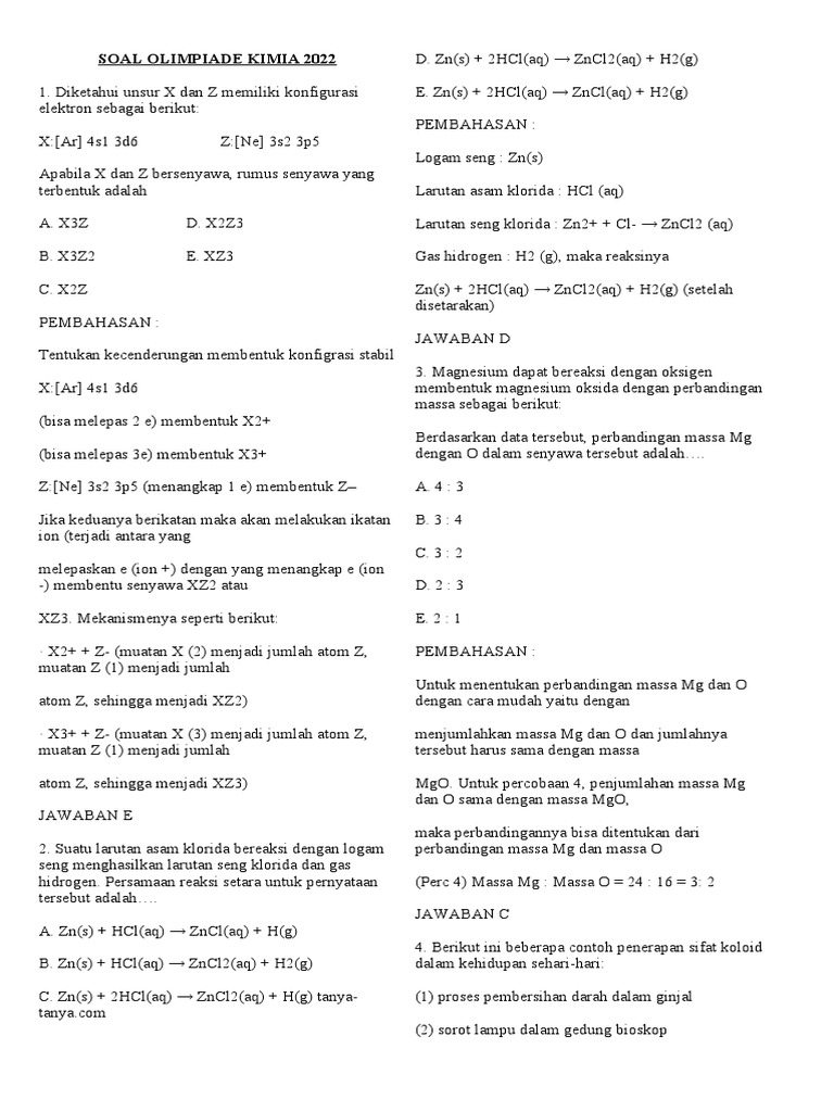 Soal Olimpiade Kimia | PDF