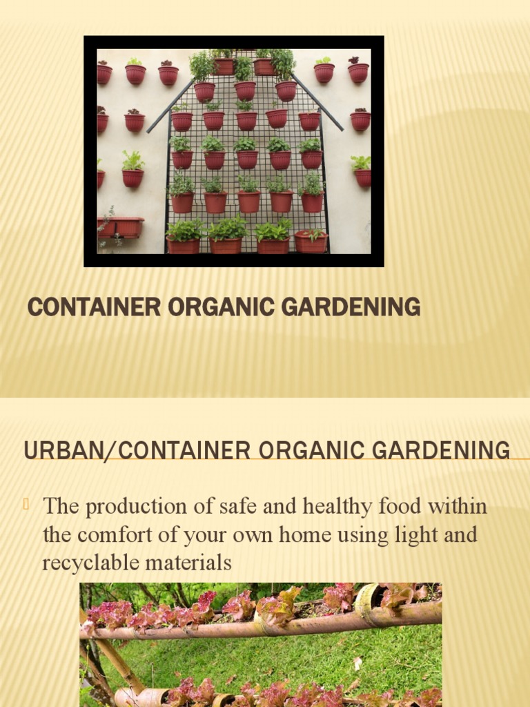 8.01 Urban Organic Gardening | PDF | Compost | Organic Horticulture