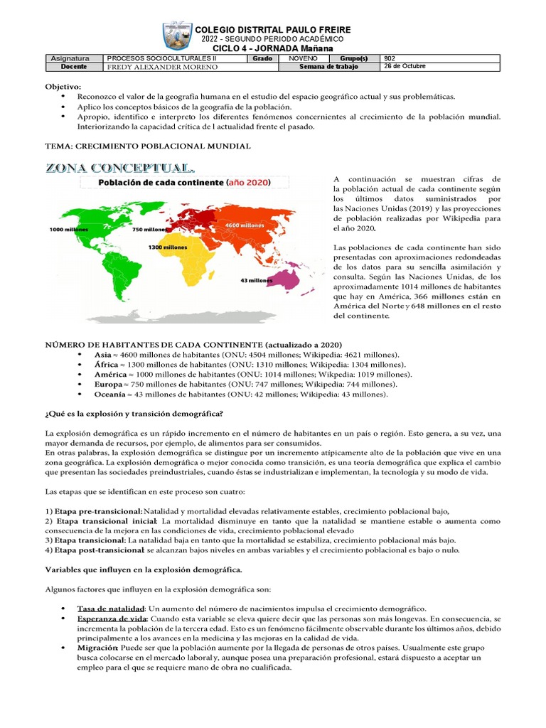 Guia SobrePoblación Mundial G9 | PDF | Pobreza | Pobreza e indigencia