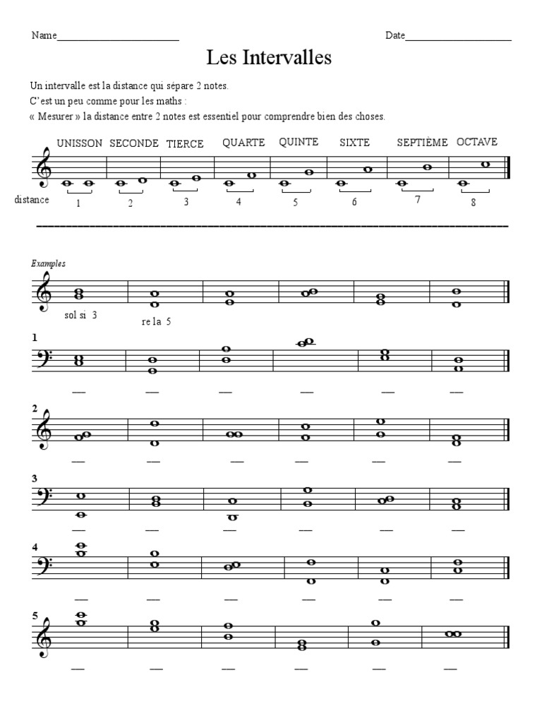 Les Exercices Intervals | PDF | Intervalle (Musique) | Théorie de la ...