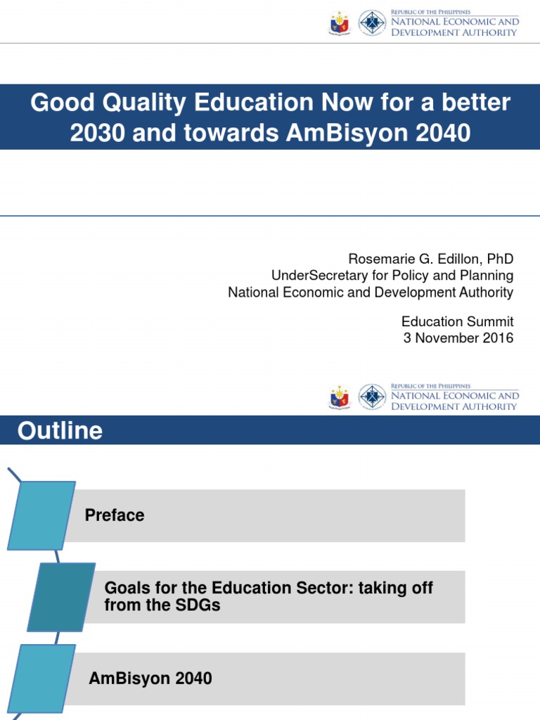 Education-Summit-2016 NEDA Edillon | PDF | Economies