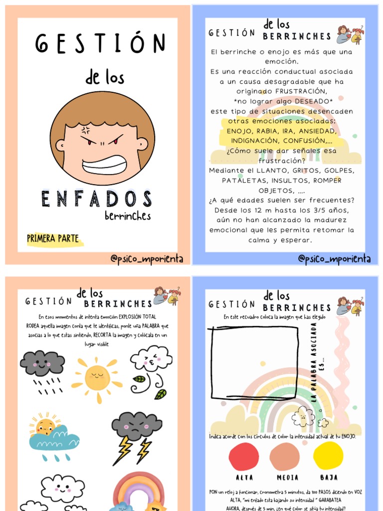 Enojo Berrinches Tarjetas Color | PDF | Ira | Las emociones