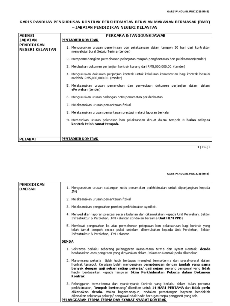 Garis Panduan Pengurusan Kontrak Perkhidmatan Bekalan Makanan Bermasak ...