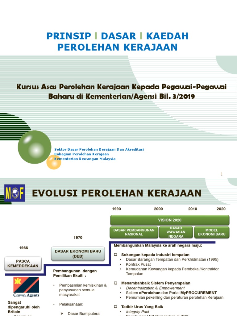 1 - Prinsip, Dasar Perolehan Kerajaan | PDF