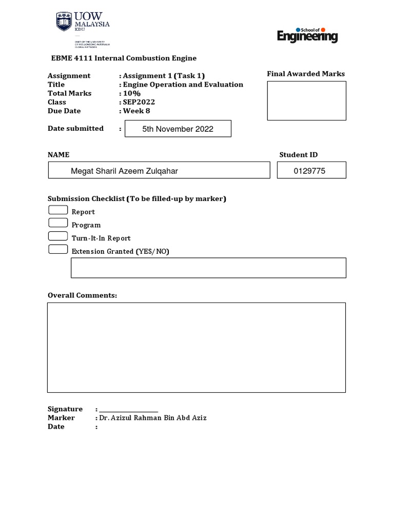 Engineering Students' Assignment | PDF | Plagiarism | Engines