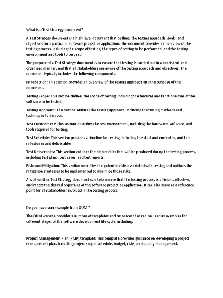 What Is A Test Strategy Document | PDF | Business | Systems Science