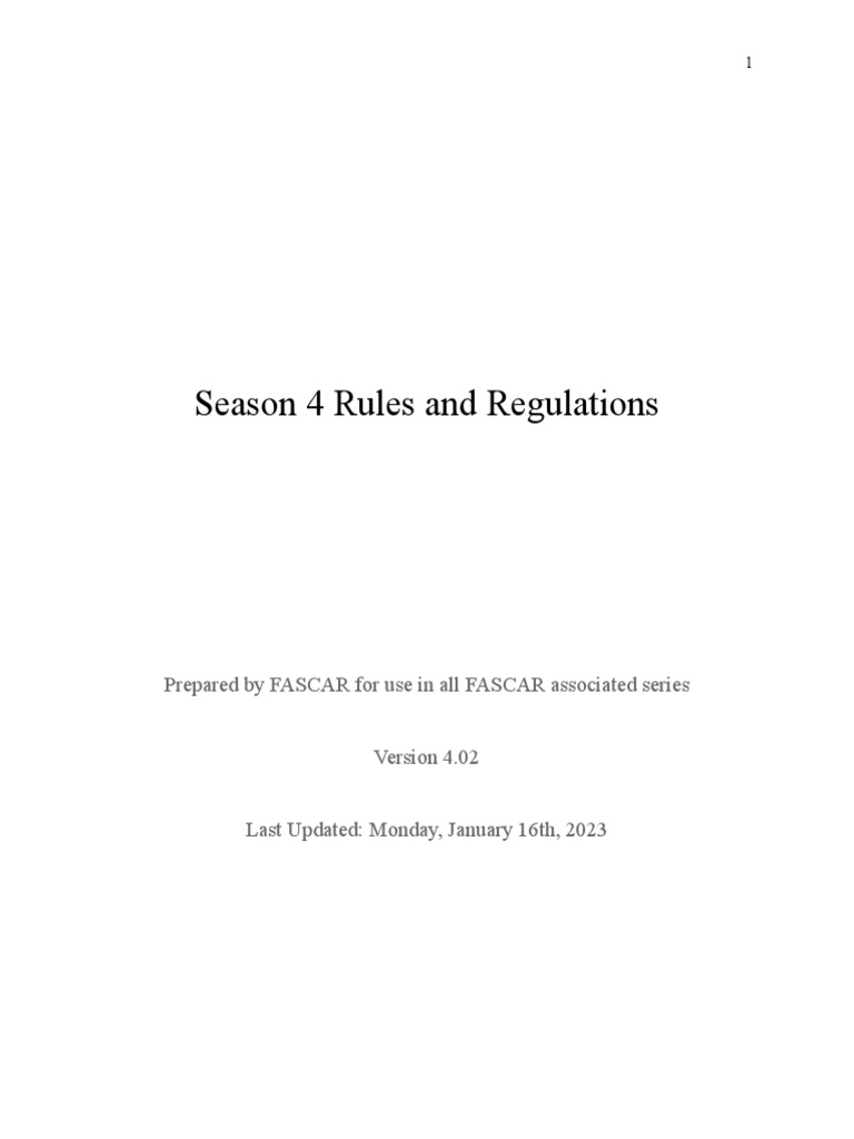 FASCAR Rules and Regulations | PDF | Sports | Motor Vehicle