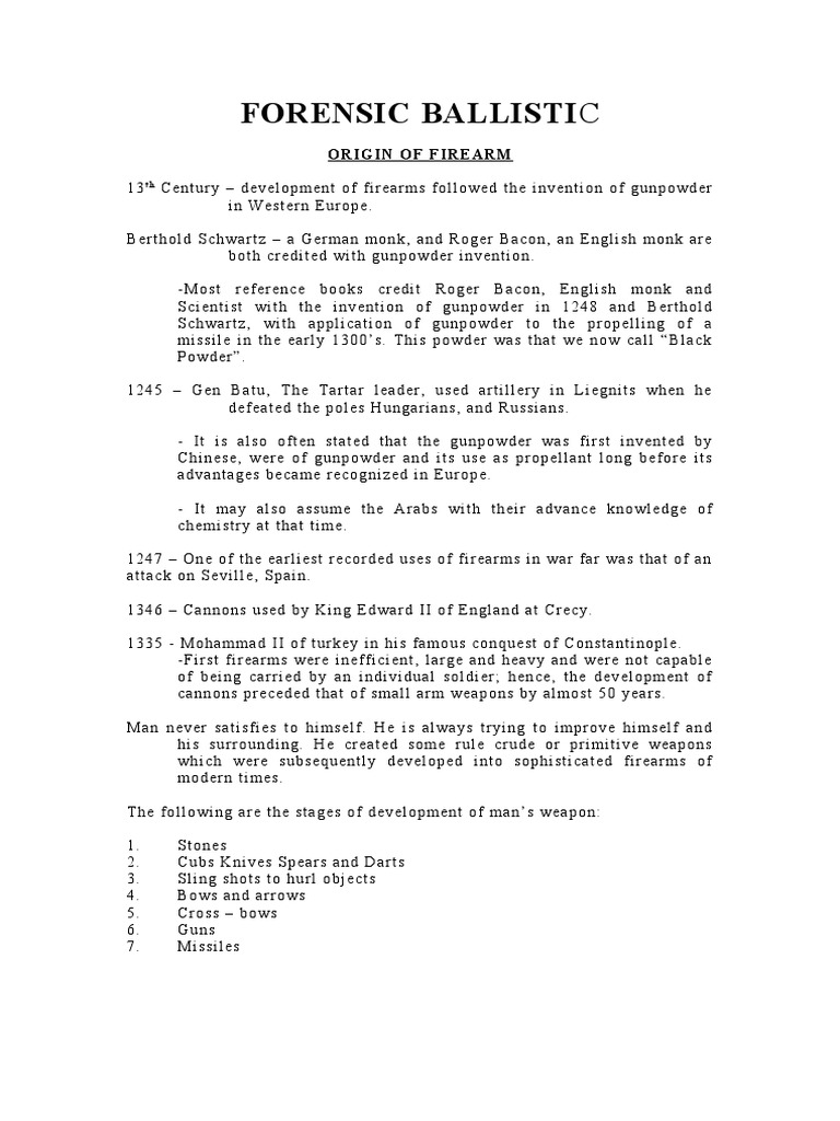 Forensic Ballistic 1 | PDF | Firearms | Cartridge (Firearms)