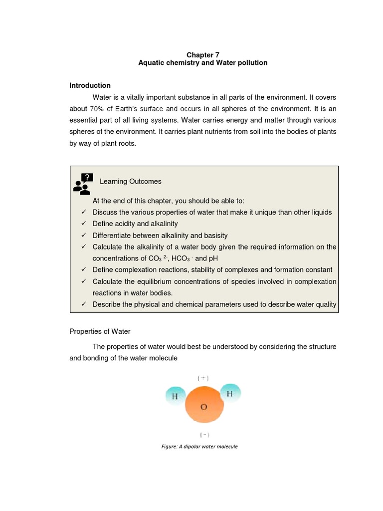 Aquatic Chemistry and Water Pollution | PDF | Alkalinity | Coordination ...