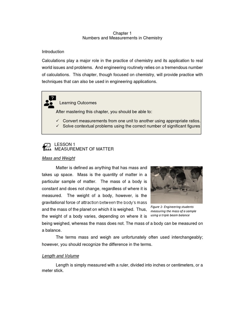 Chapter 1 Numbers and Measurements in Chemistry | PDF | Significant Figures | Density