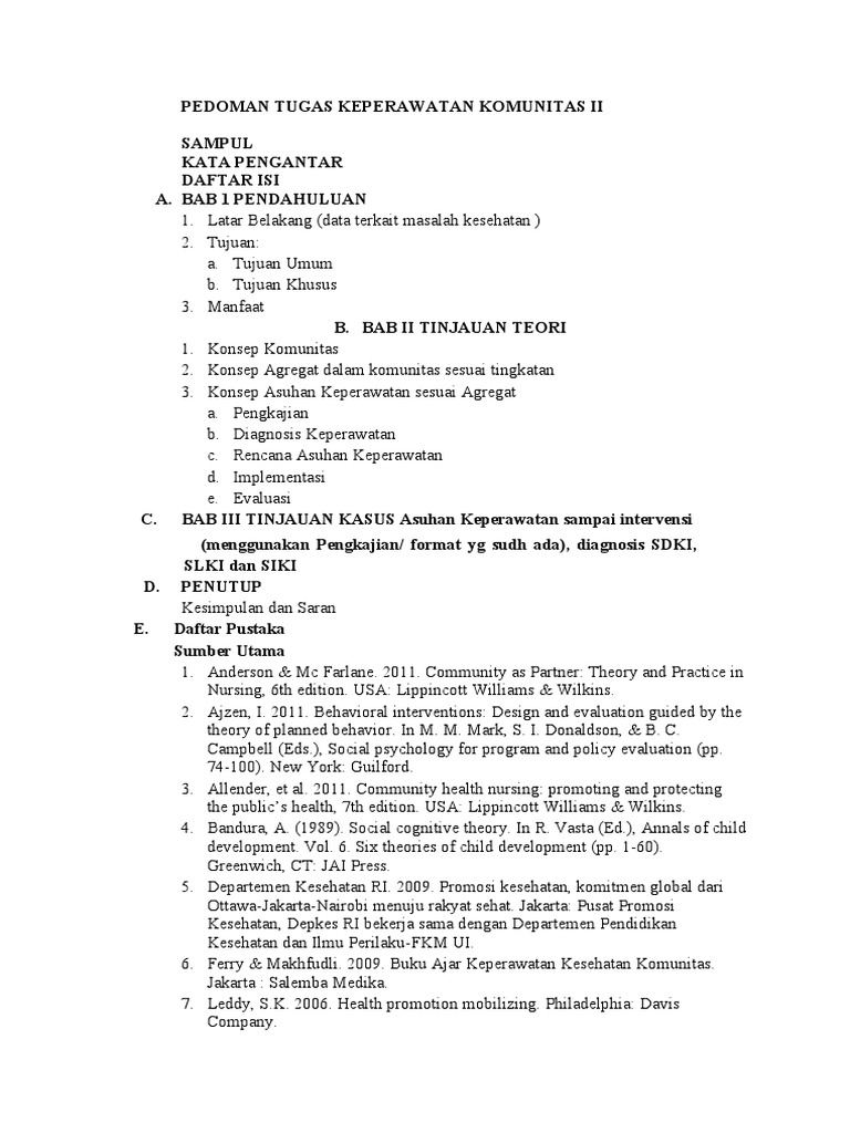 Panduan Tugas Komunitas II | PDF | Psikologi | Konsep Psikologis