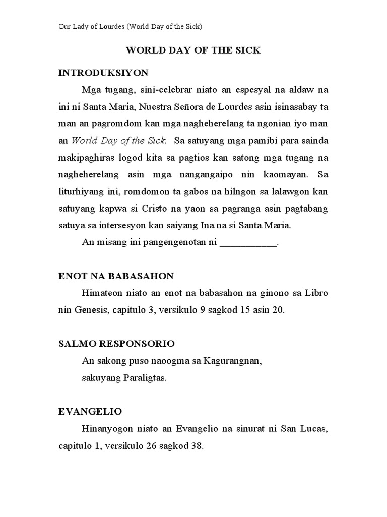 Our Lady Of Lourdes Pdf