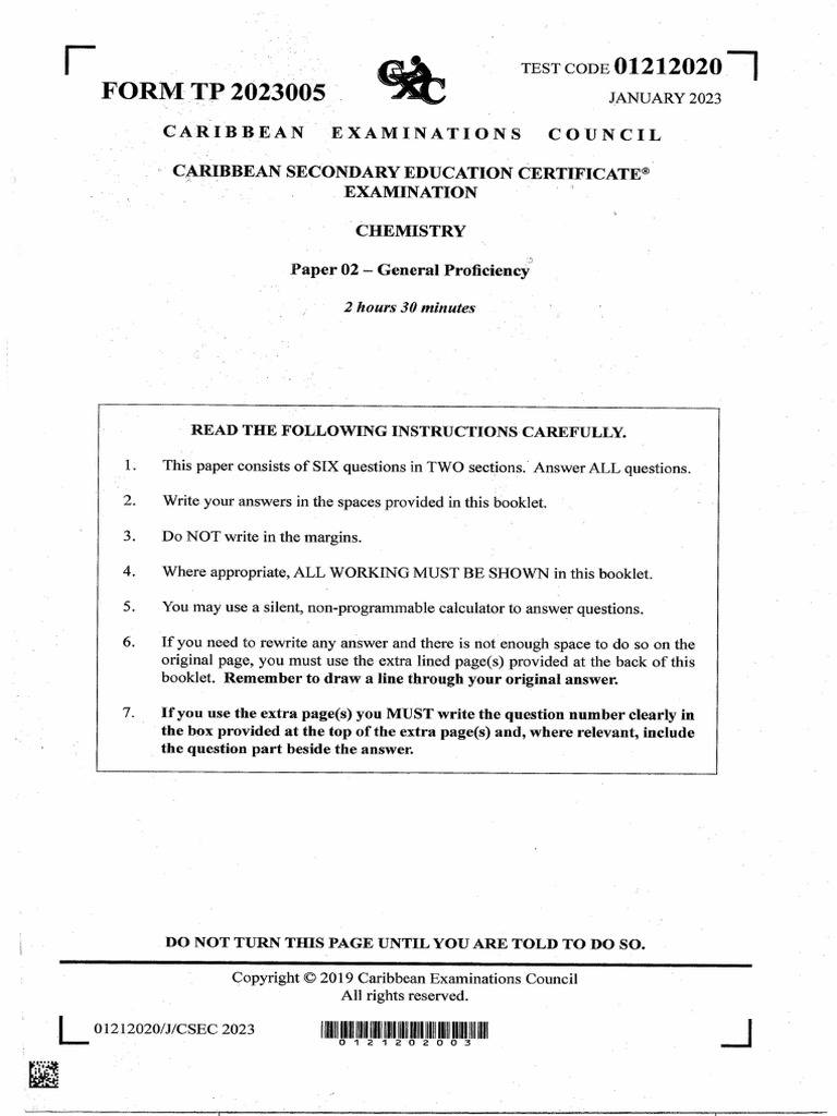 Chemistry CSEC | PDF