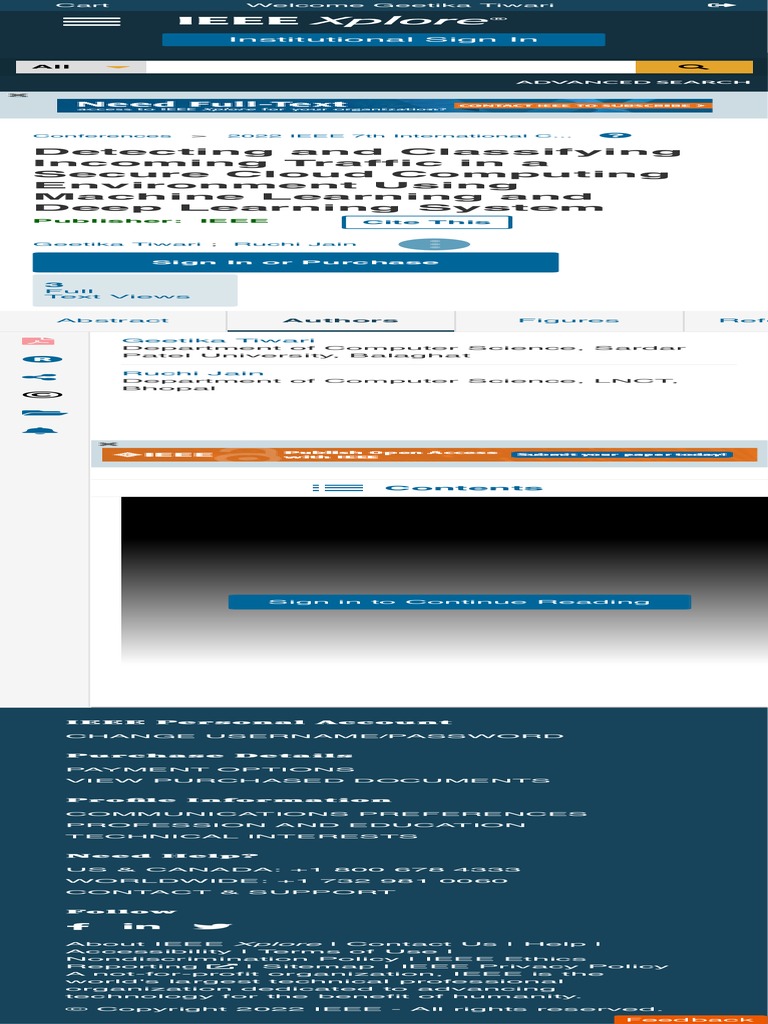 Detecting And Classifying Incoming Traffic In A Secure Cloud Computing