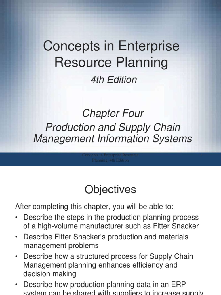 Chapter 4 - Production and Supply Chain Management Information Systems ... Chapter 4 - Production and Supply Chain Management Information Systems ...