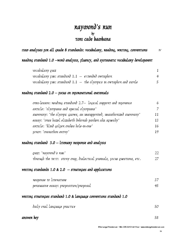 Raymonds-Run Compress | PDF | Poetry | Communication