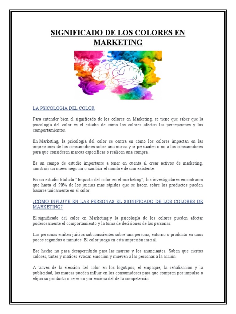 Significado de Los Colores en Marketing | PDF | Color | Marketing