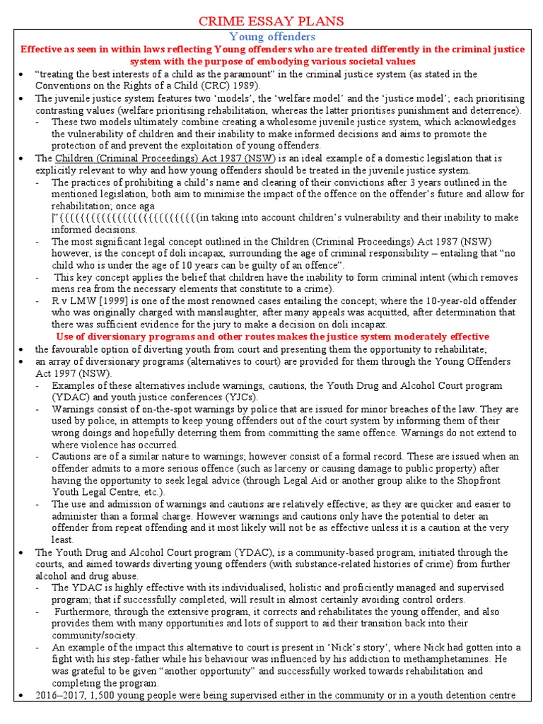 Crime Essay Plans | PDF | Crimes | Crime & Violence