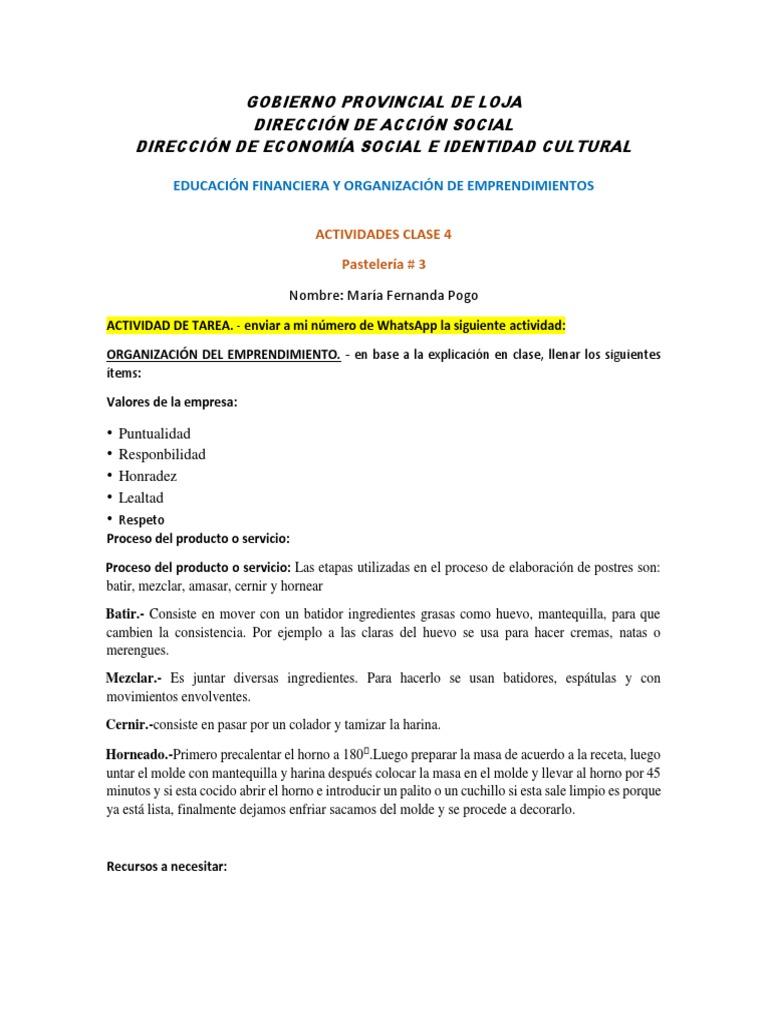 Activida 4 de Maria Fernanda | PDF | Mantequilla | Postres