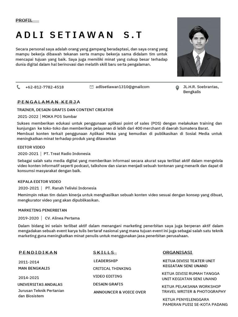 CV Adli Setiawan | PDF