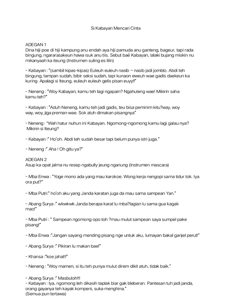Naskah Drama Sunda | PDF | Seni