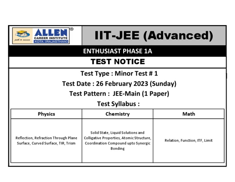 IIT-JEE (Advanced) | PDF
