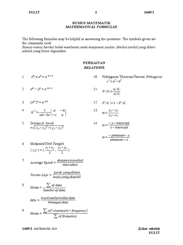 Matematik k1 Set 2 | PDF | Area | Geometry