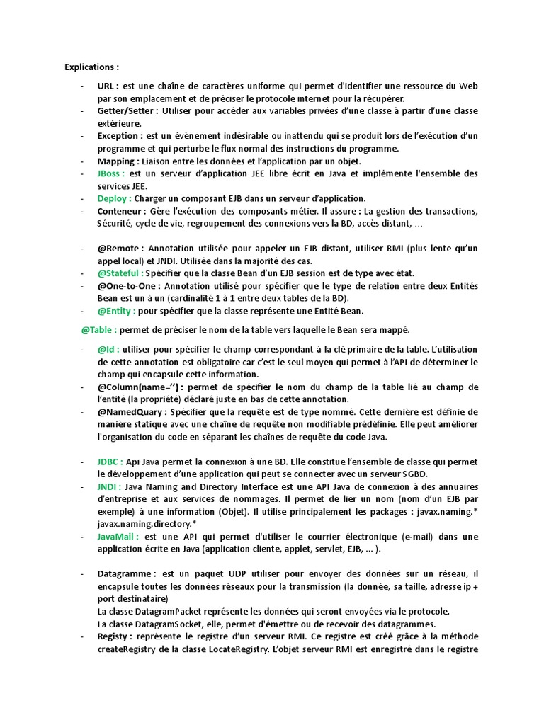 Explications | PDF | Java (Langage de programmation) | Serveur (Informatique)