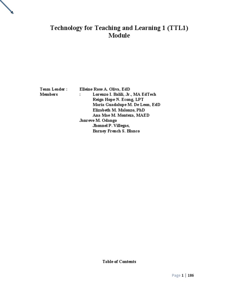 COMPLETE Module Technology For Teaching and Learning 1 TTL1 | PDF | Educational Technology ...