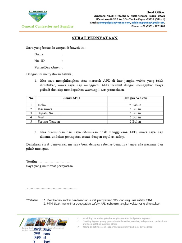 Form Pengambilan Apd | PDF