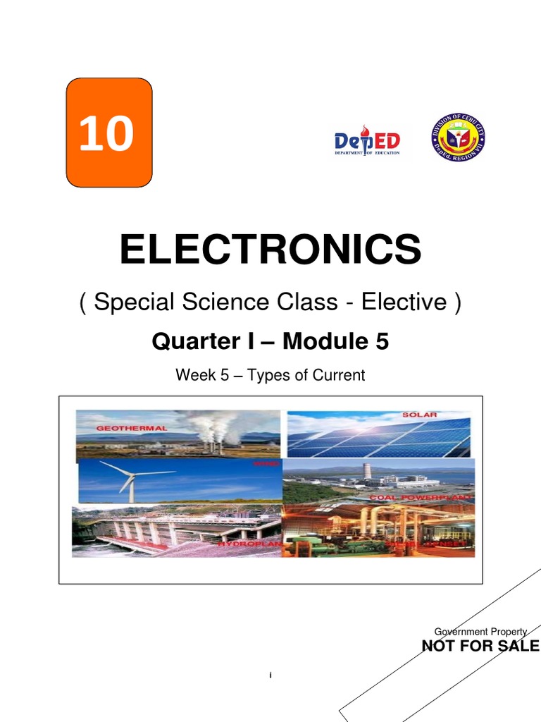 FINAL. Electronics (SSCE - Grade 10) - Q1. Week 5. Module 5 | PDF | Direct Current | Electric ...