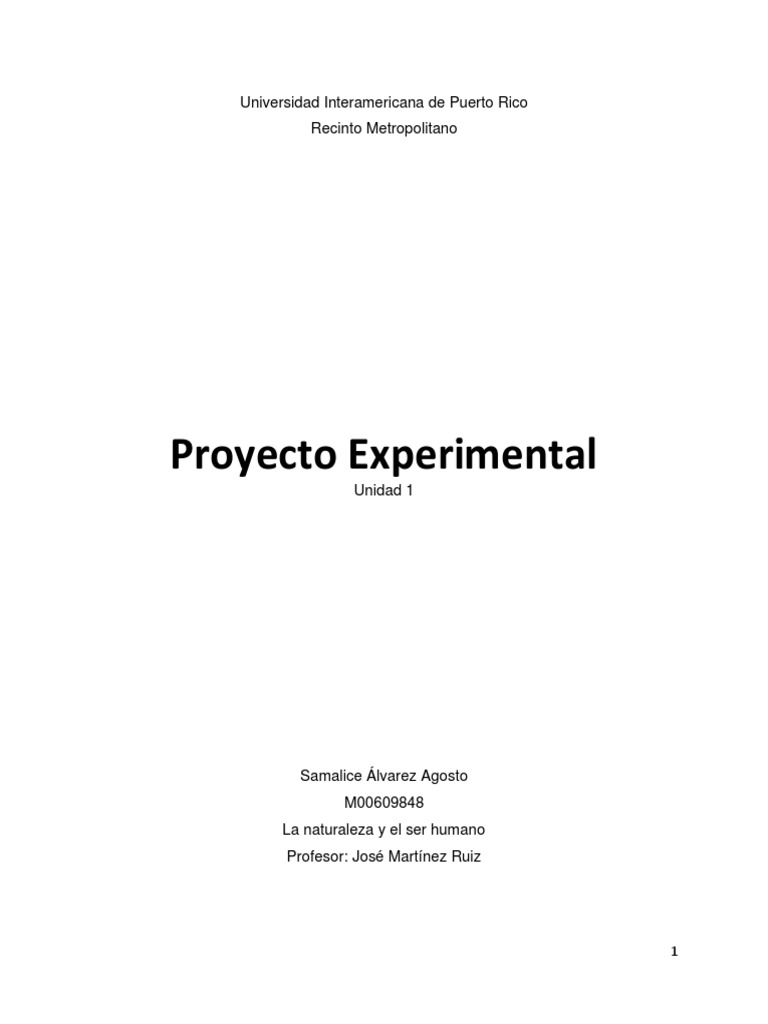 Proyecto Experimental Unidad 1 Prof Jose | PDF | Pelota | Tenis de mesa