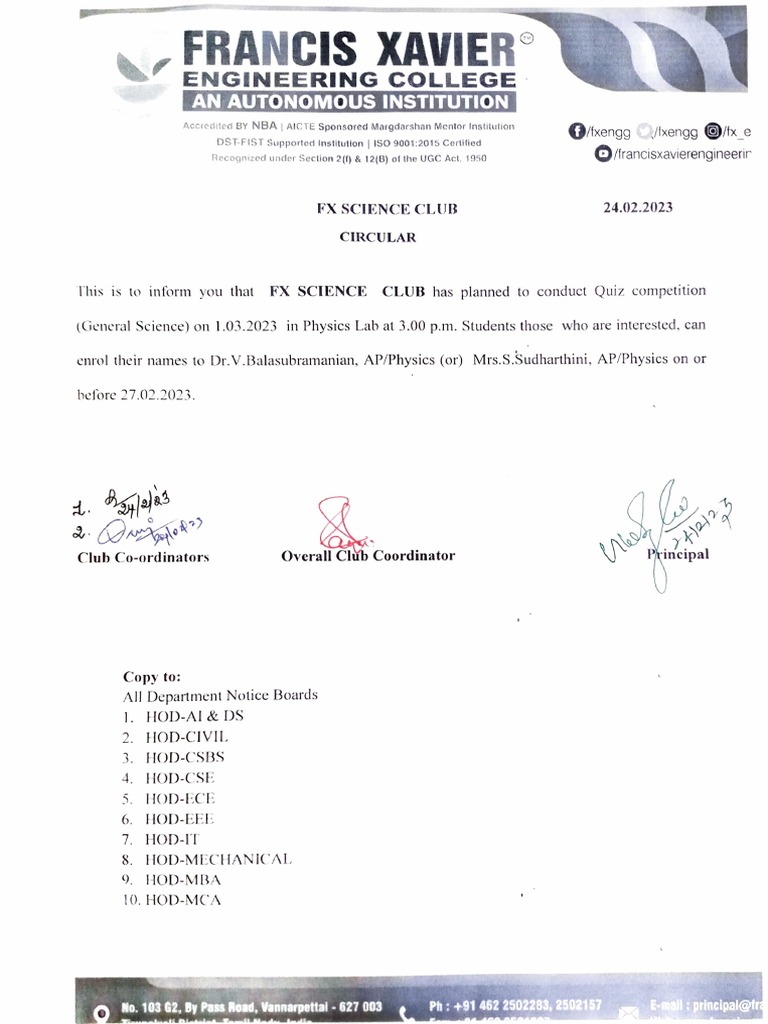 Science Club Circular | PDF | Science & Mathematics | Computers Science Club Circular | PDF | Science & Mathematics | Computers