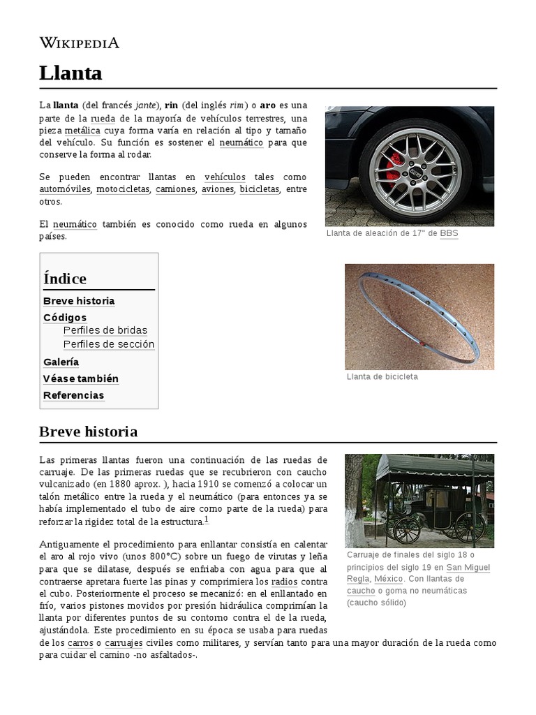 Llanta | PDF | Máquinas rotativas | Vehículo de motor