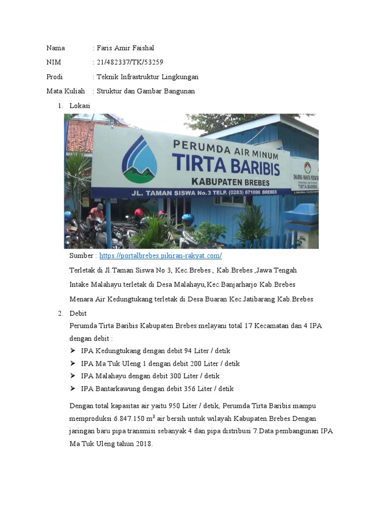Intake Dan Menara Air Brebes | PDF | Sains & Matematika