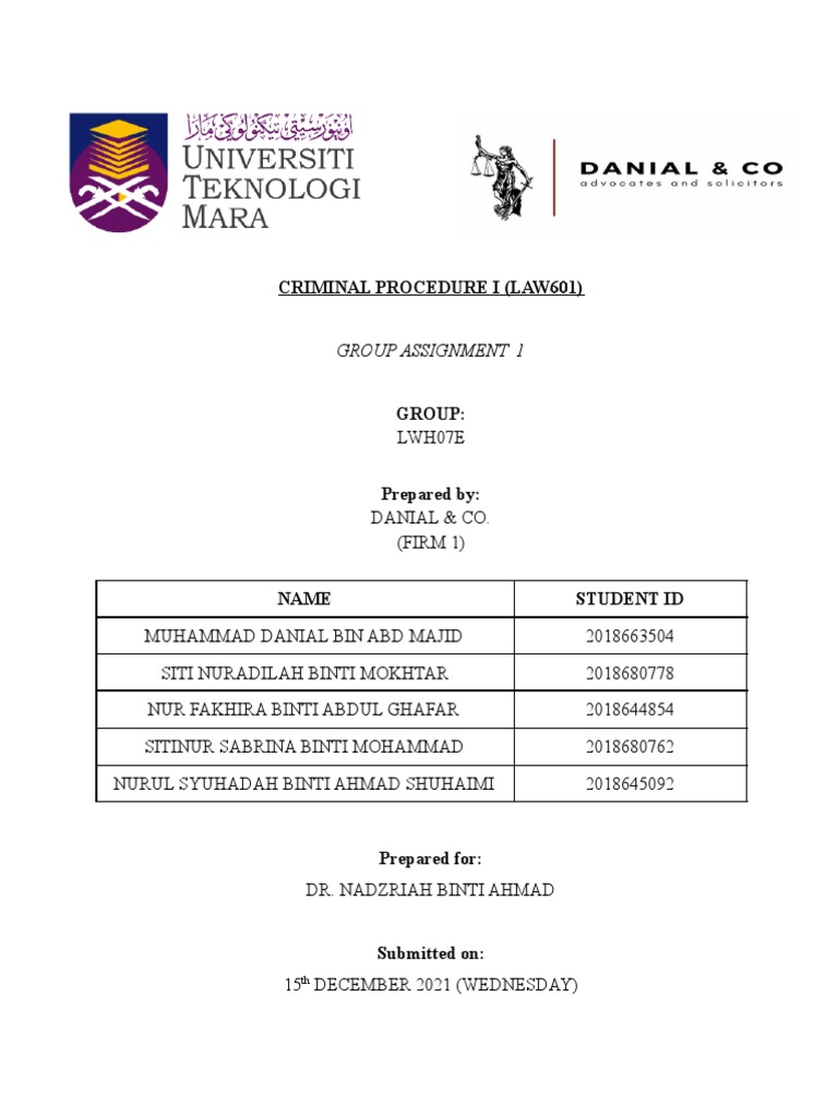 Law601 Assignment 1 | PDF | Remand (Detention) | Search Warrant